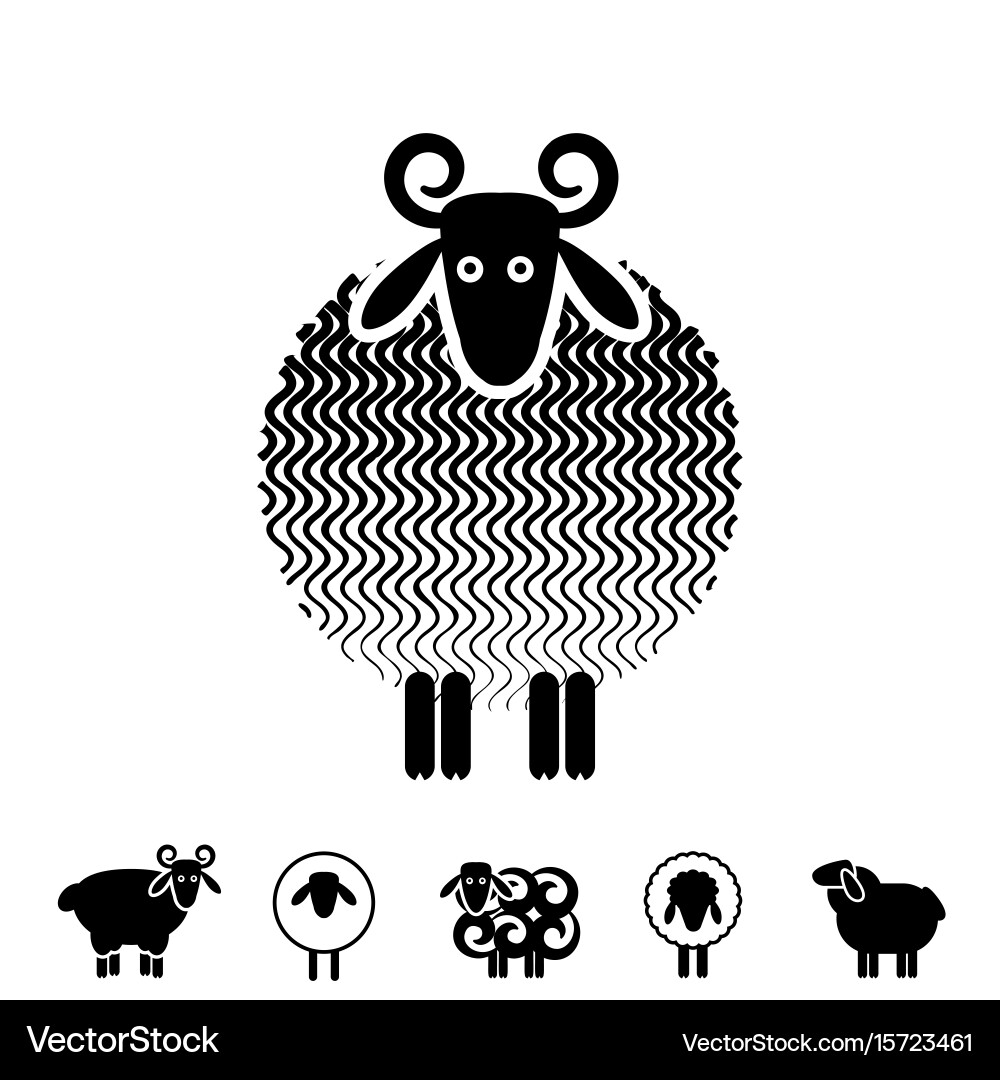 Sheep or ram icon logo template pictograph Vector Image