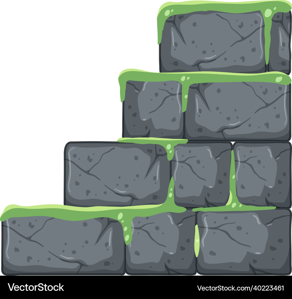 Stone tiles texture in cartoon style Royalty Free Vector