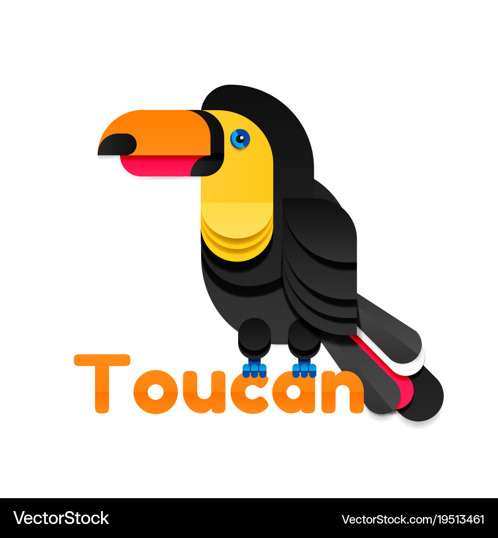 Toucan of colored paper Royalty Free Vector Image