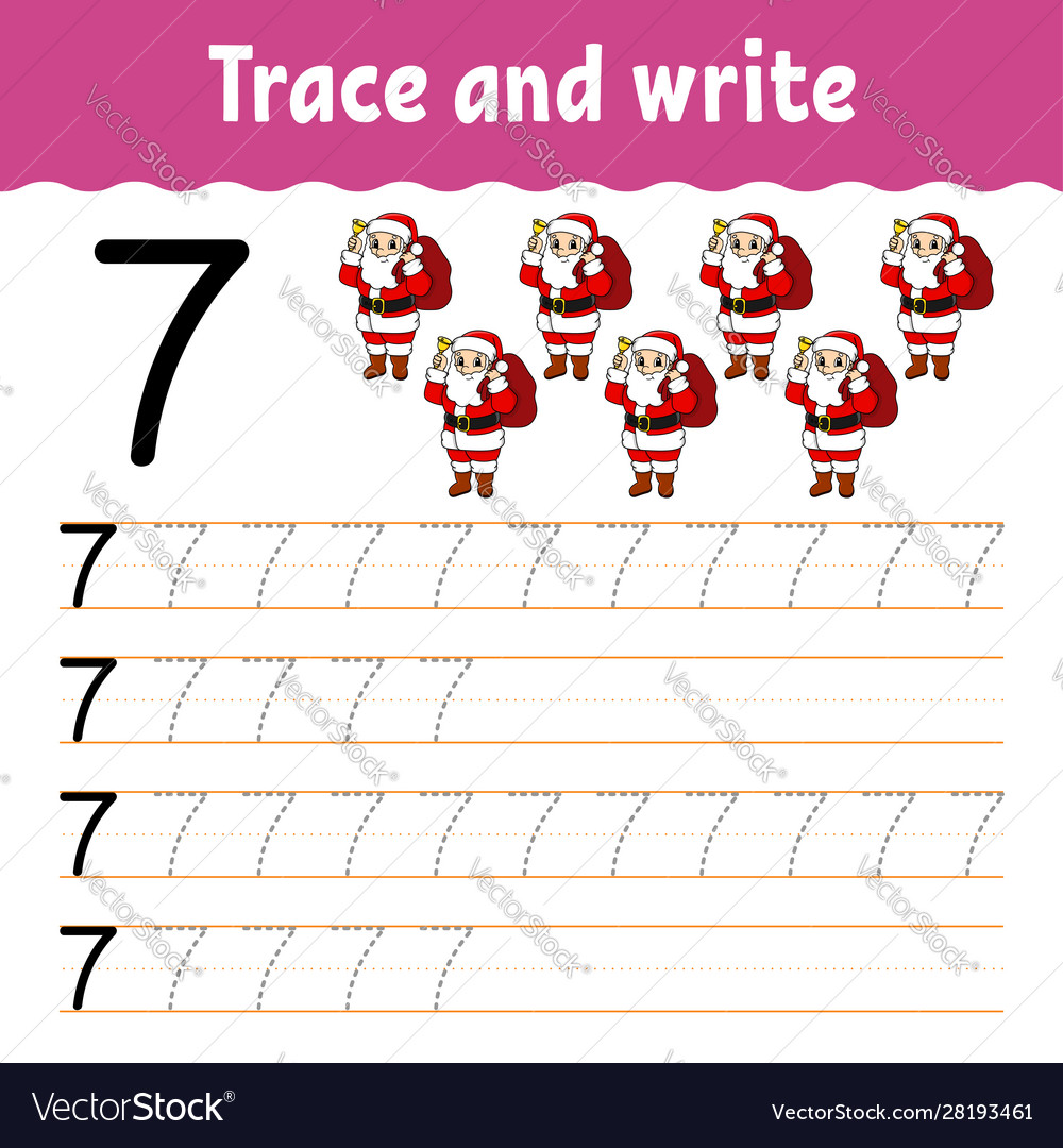Trace and write handwriting practice learning Vector Image