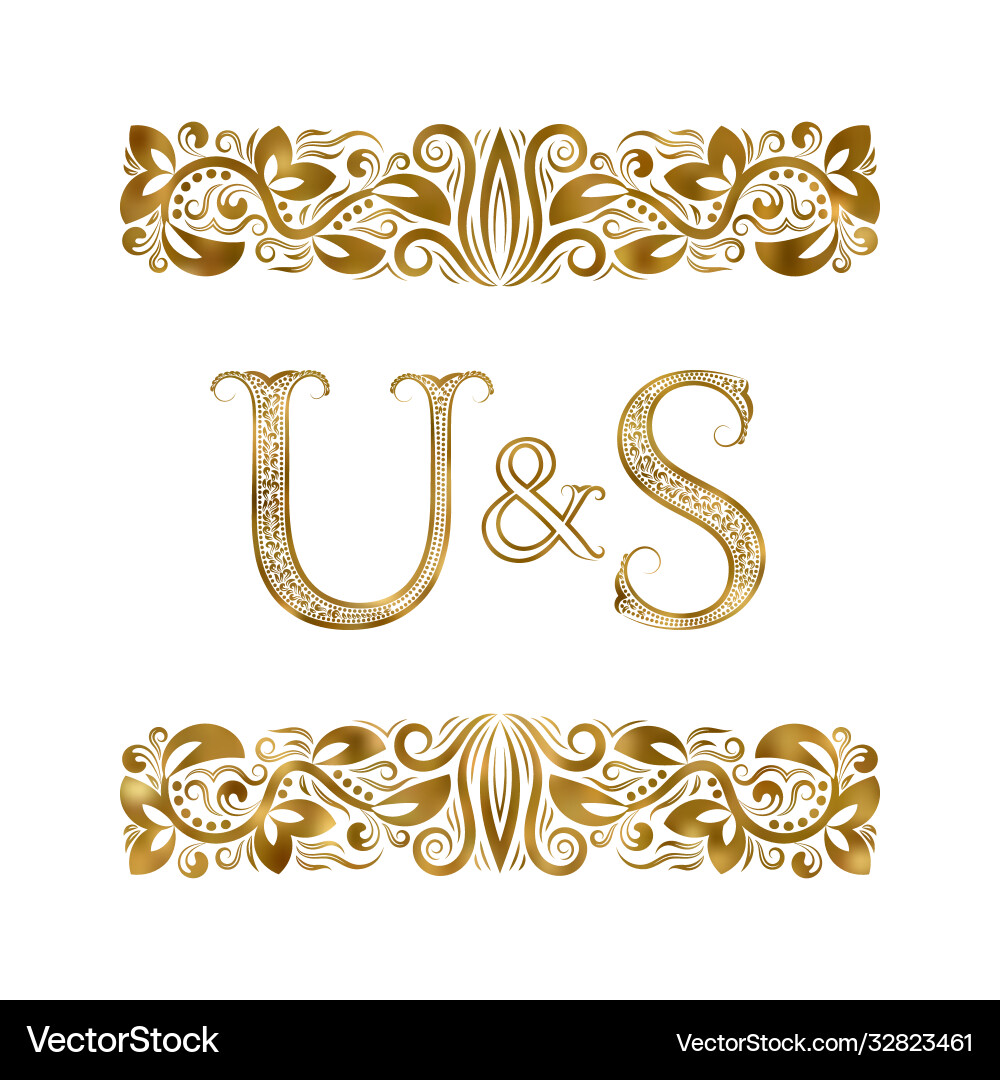 U and s vintage initials logo symbol letters Vector Image