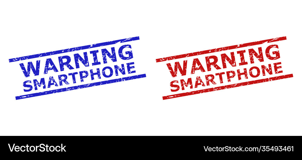 Warning smartphone watermarks with corroded Vector Image