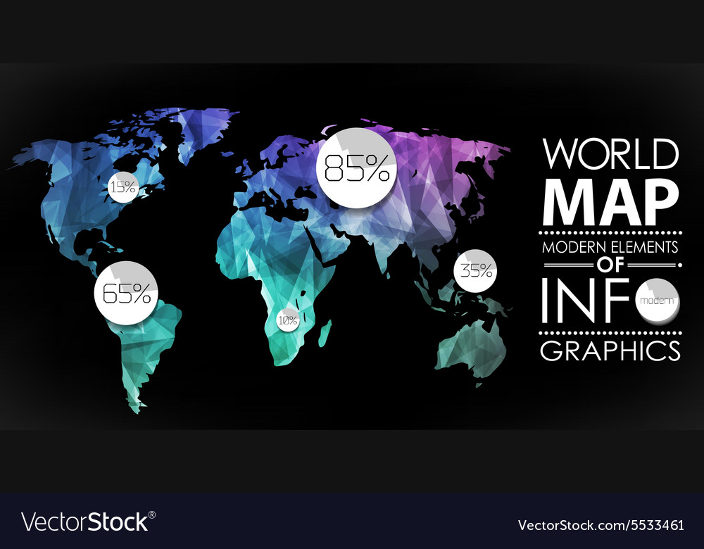 World map card Royalty Free Vector Image - VectorStock