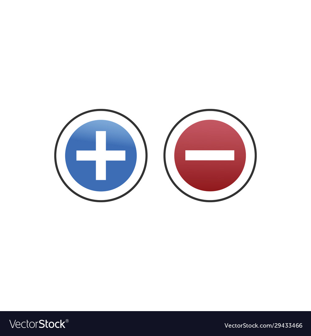 Add delete round buttons plus and minus sign Vector Image