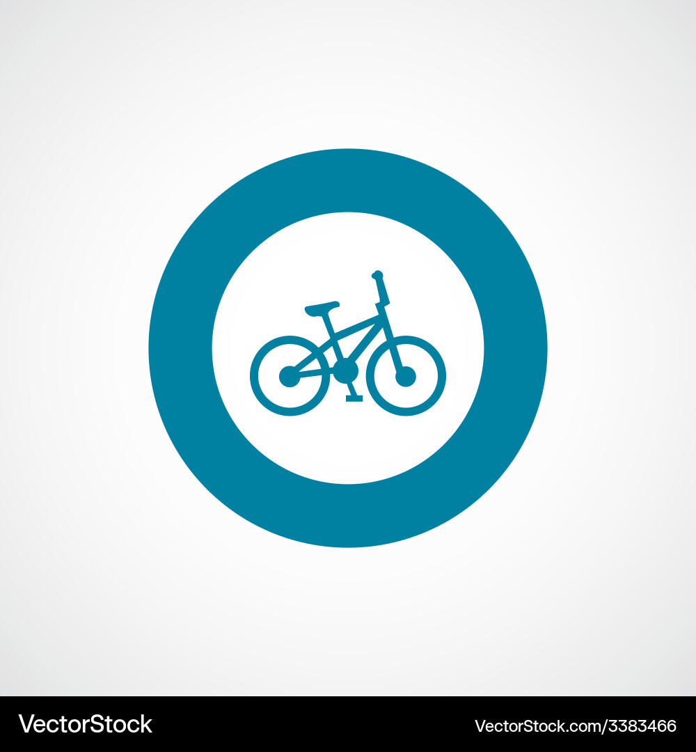 Bike bold blue border circle icon Royalty Free Vector Image