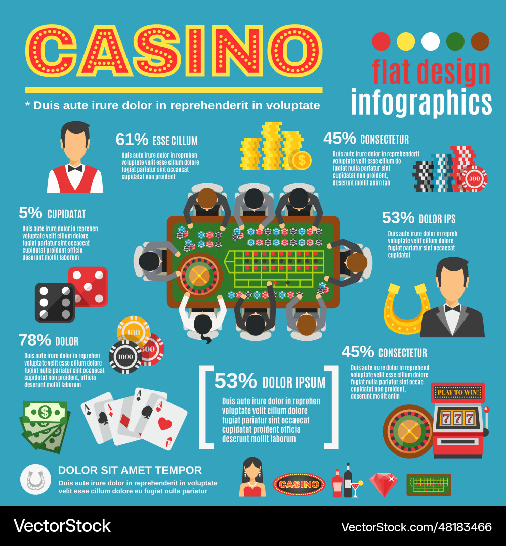 Casino infographic set infographic set Royalty Free Vector