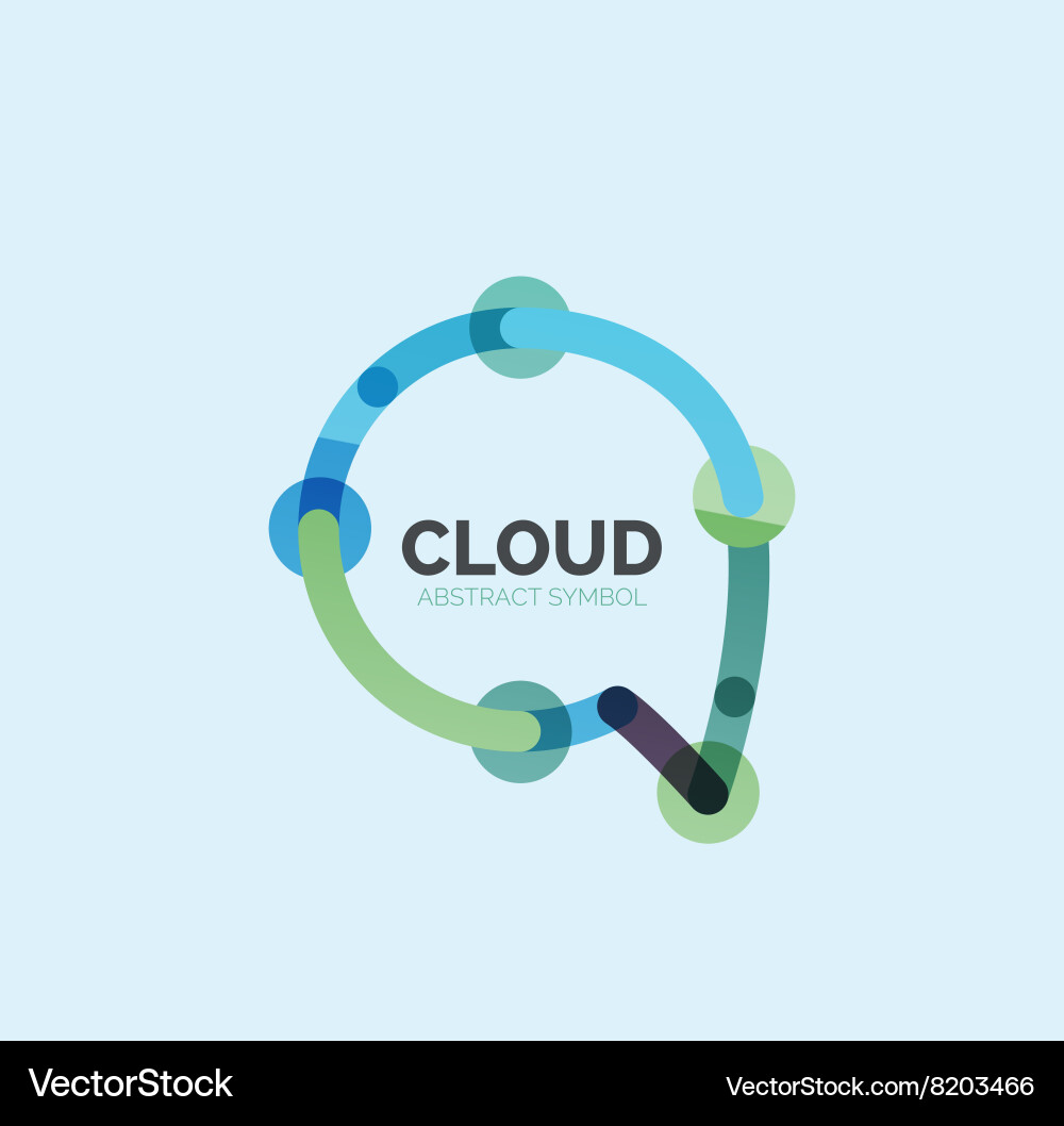 Flat linear design speech cloud logo talk bubble Vector Image