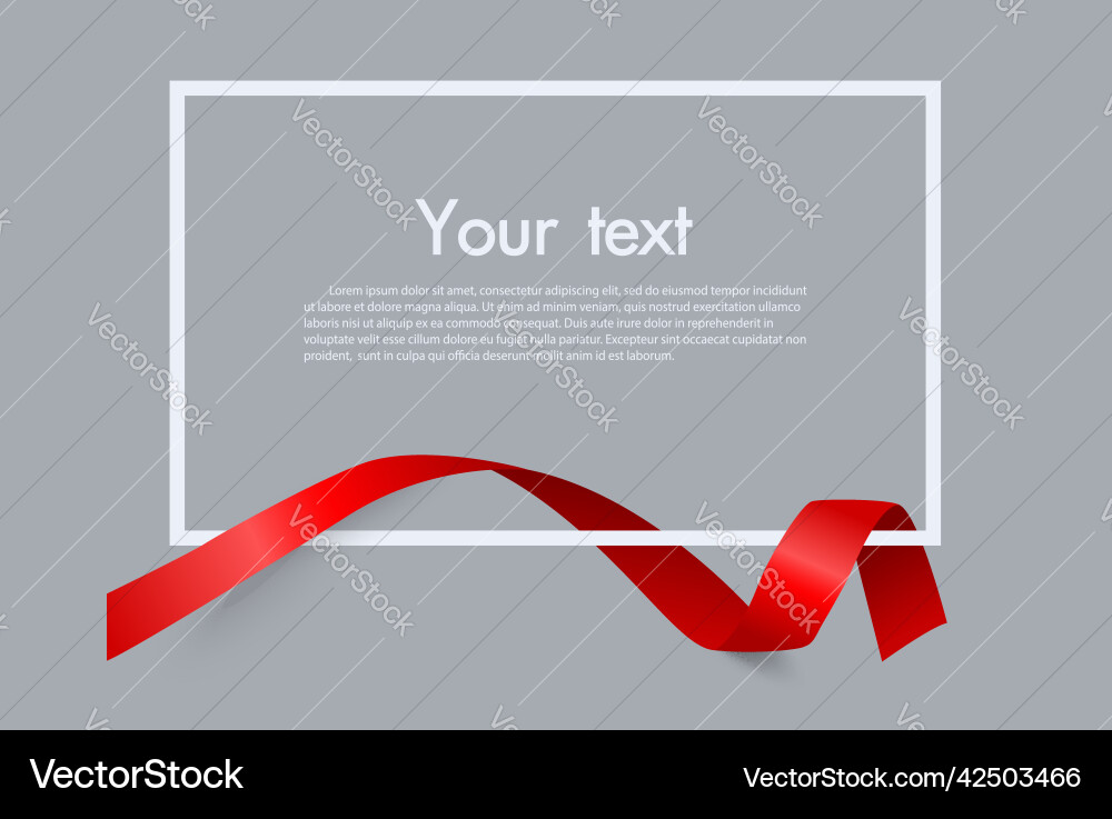 Frame and border of red ribbon template elements Vector Image