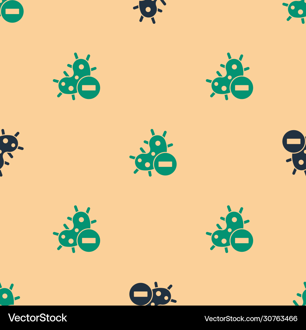 Green and black negative virus icon isolated Vector Image