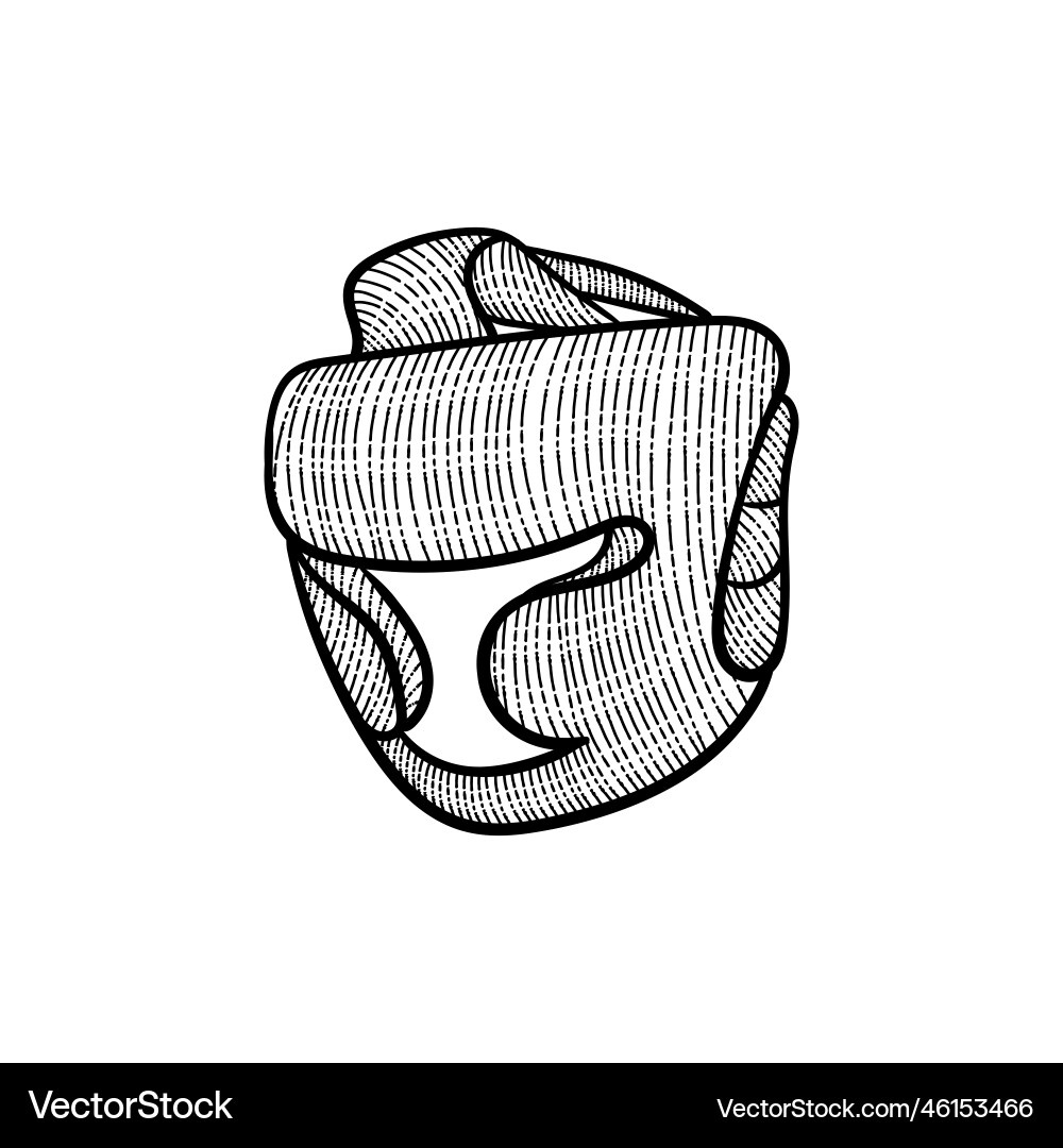 Helmet boxing line art design Royalty Free Vector Image