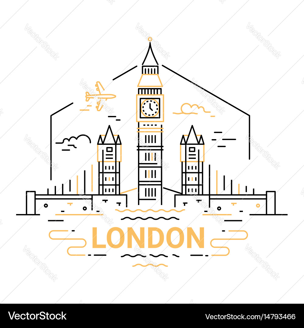 London - modern line travel Royalty Free Vector Image
