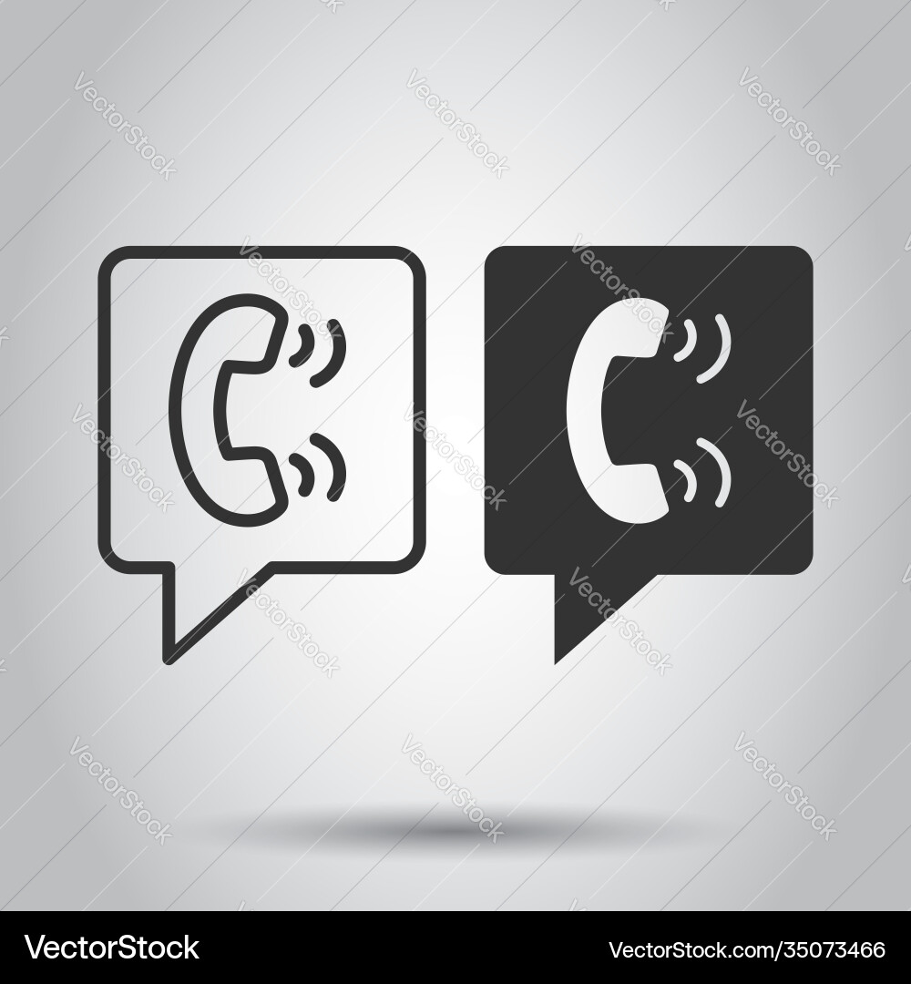 Mobile phone icon in flat style telephone talk Vector Image