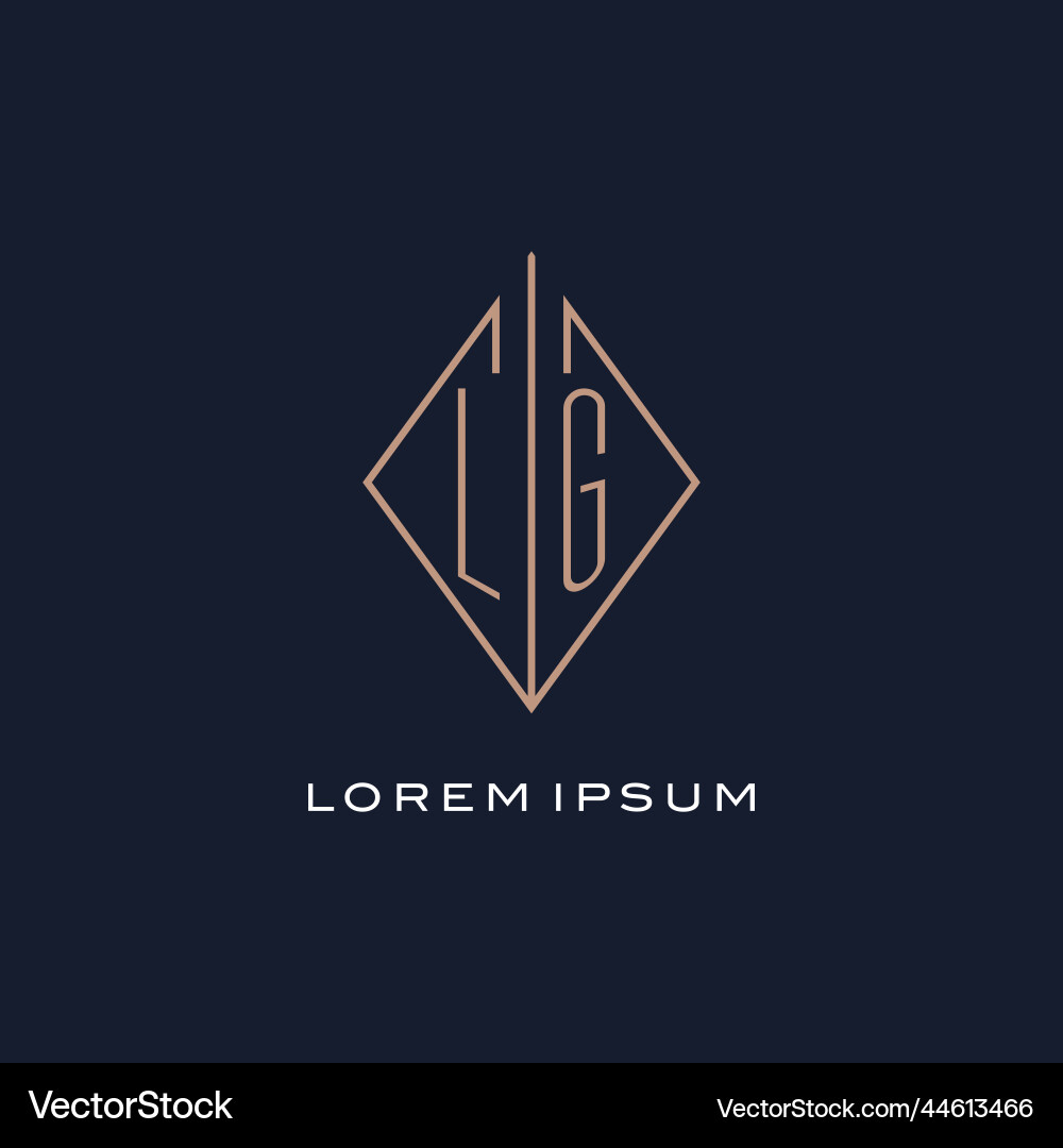 Monogram lg logo with diamond rhombus style Vector Image