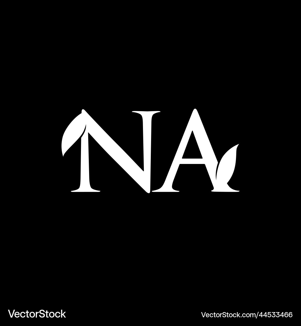 Na logo leaf nature green Royalty Free Vector Image