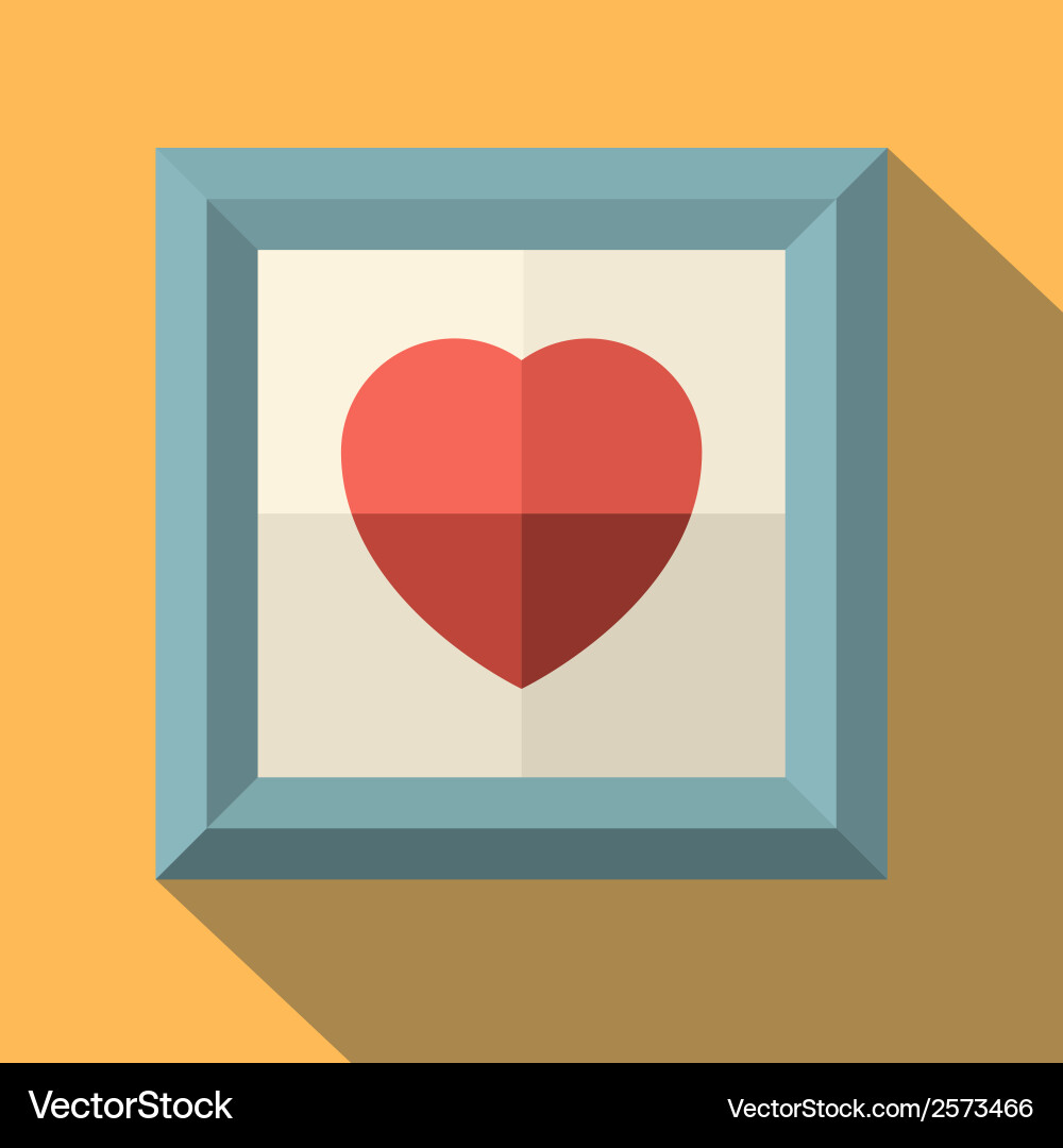 Picture frame with red heart Royalty Free Vector Image