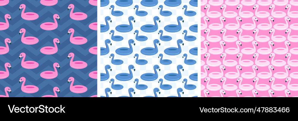 Set of swimming pool seamless pattern with summer Vector Image