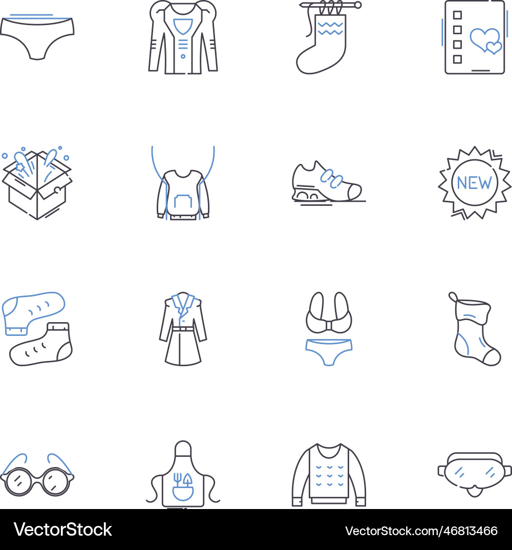 Shopping experience line icons collection Vector Image