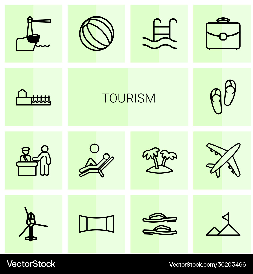 Tourism icons Royalty Free Vector Image - VectorStock