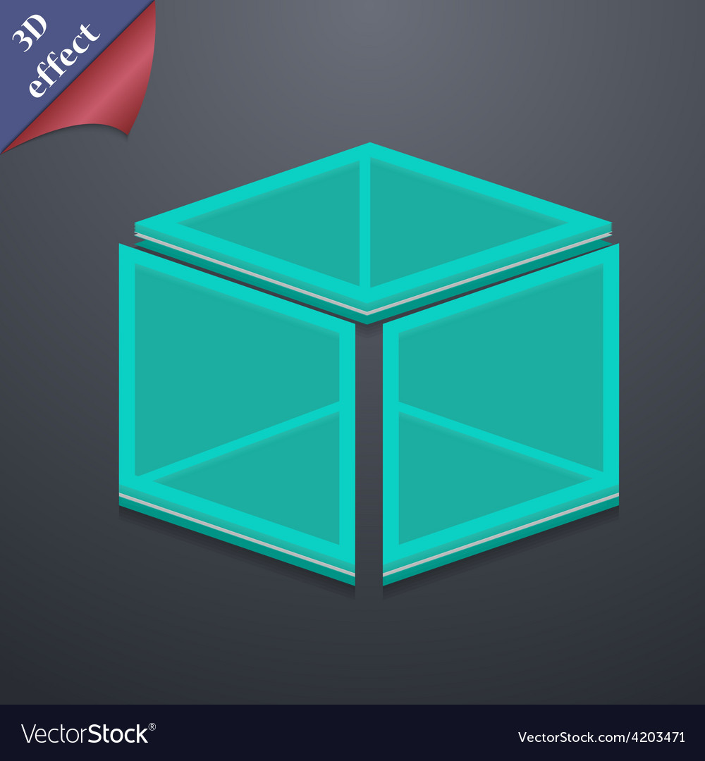 3d Cube Icon Symbol Style Trendy Modern Design Vector Image