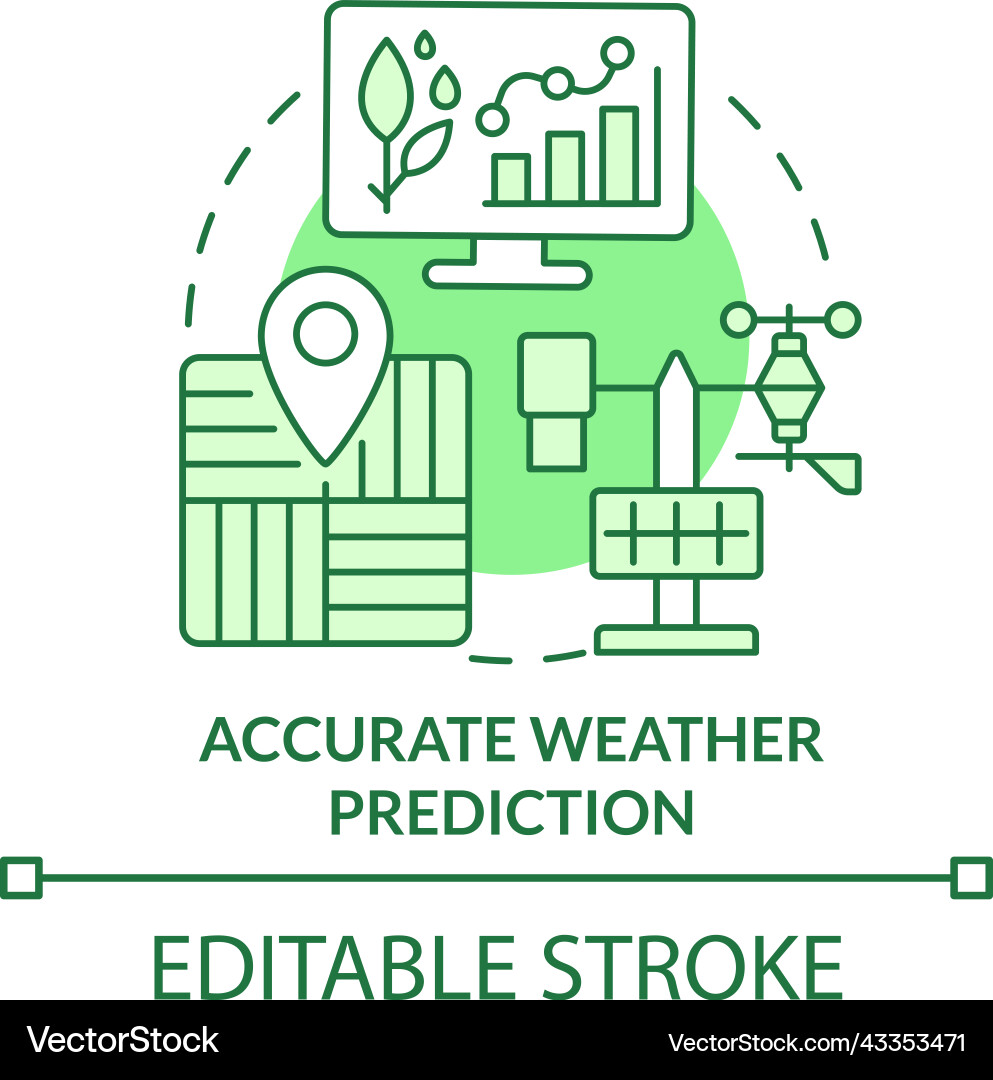 Accurate weather prediction green concept icon Vector Image