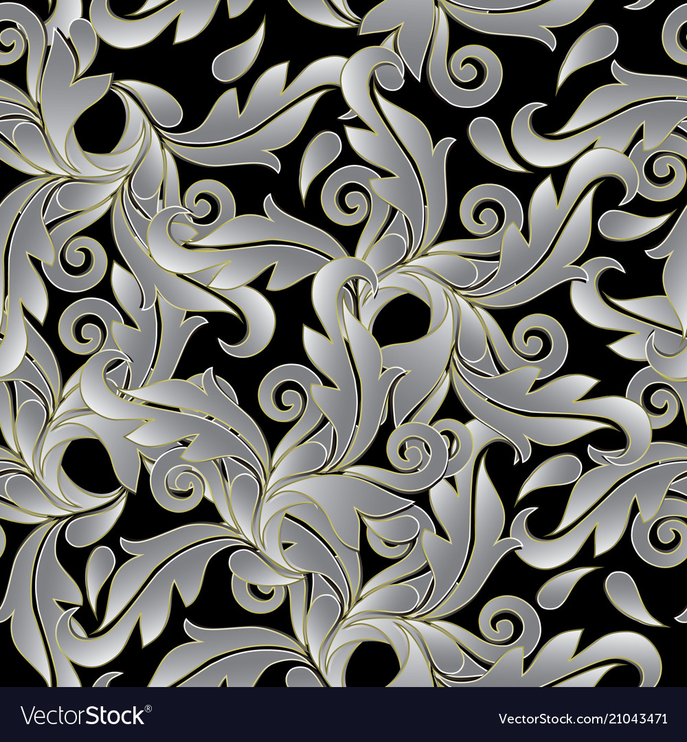 Baroque damask seamless pattern Royalty Free Vector Image