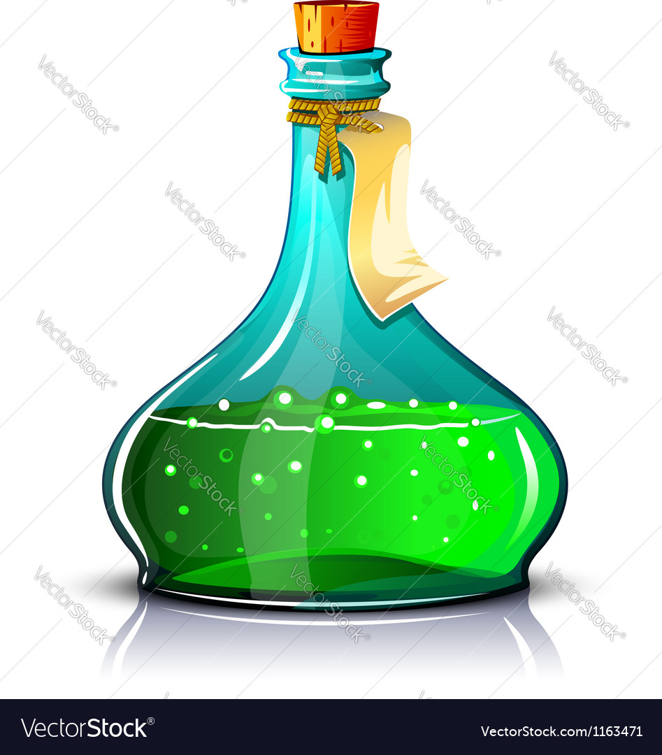 Bottle green elixir Royalty Free Vector Image - VectorStock