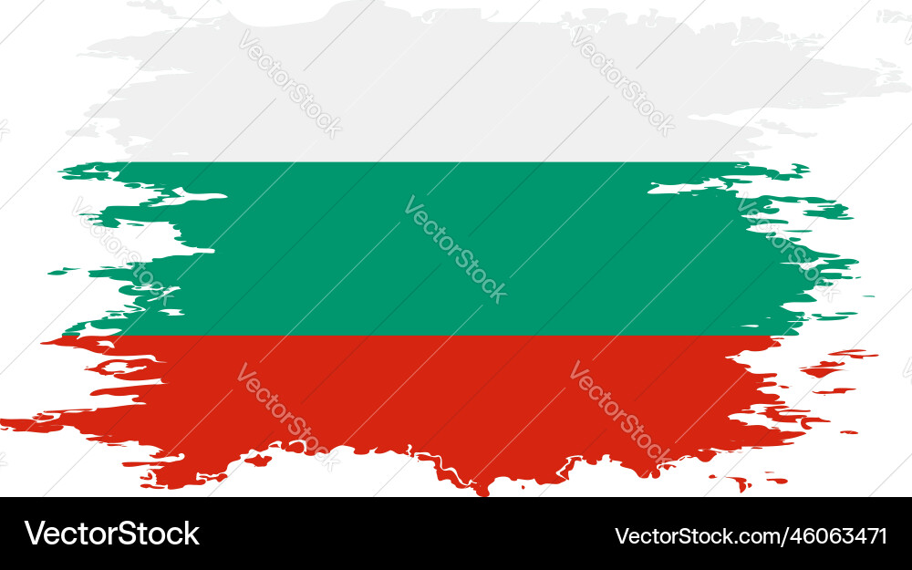 Bulgaria flag grunge brush color image Royalty Free Vector