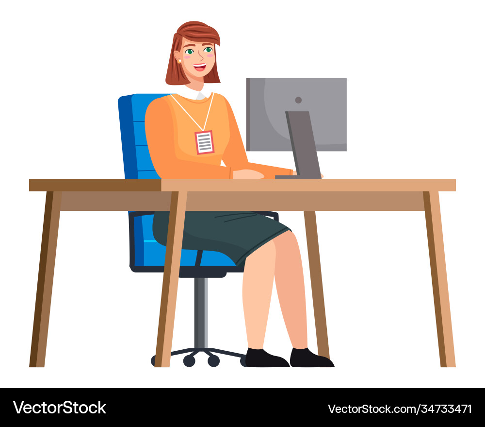 Business employees on their workspace co-worker Vector Image