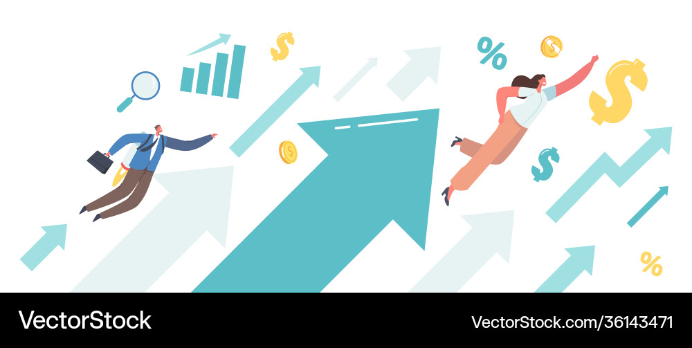 Business growth financial competition concept Vector Image