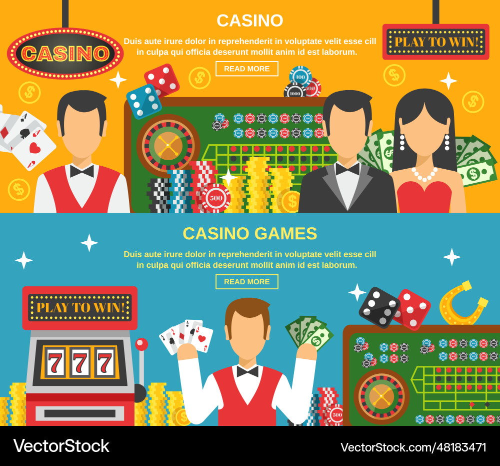 Casino and gambling banners set Royalty Free Vector Image