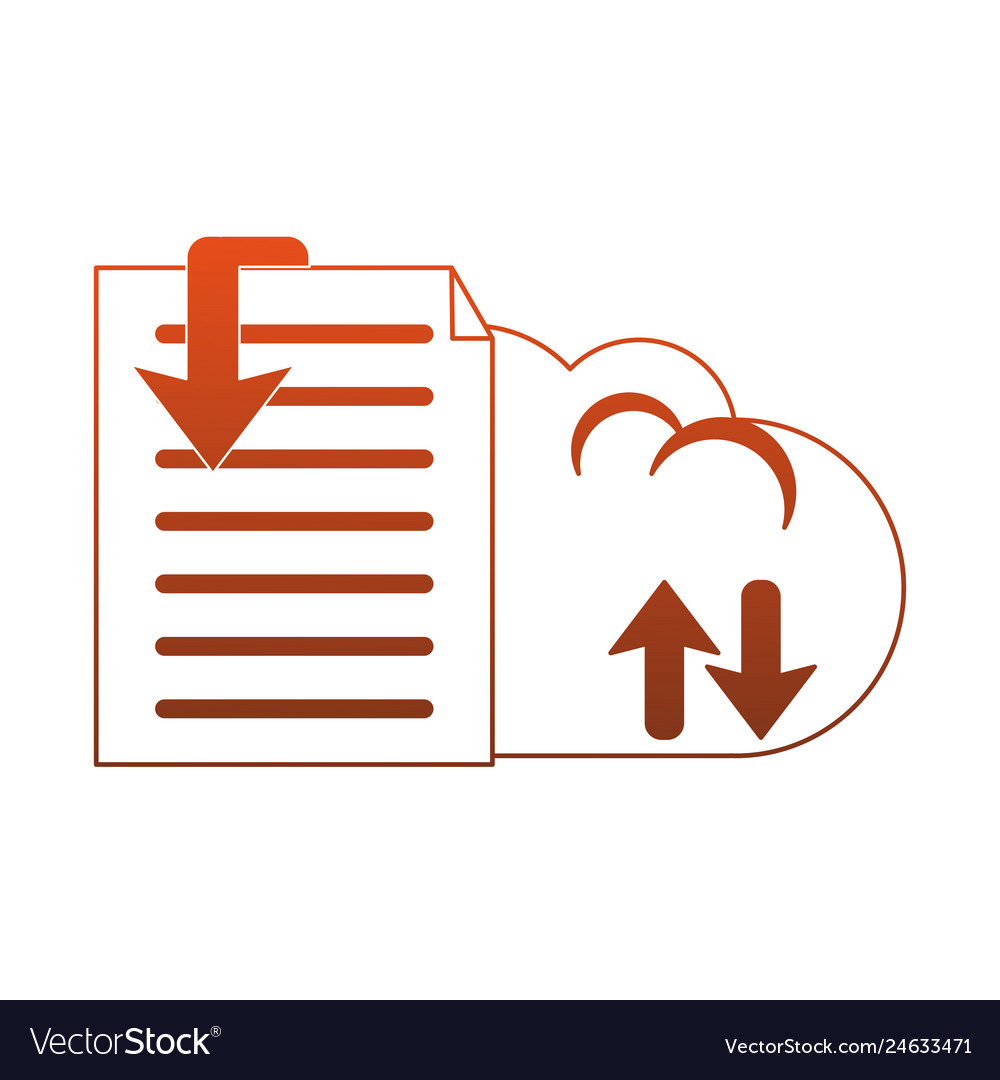 Documents on cloud computing red lines Royalty Free Vector
