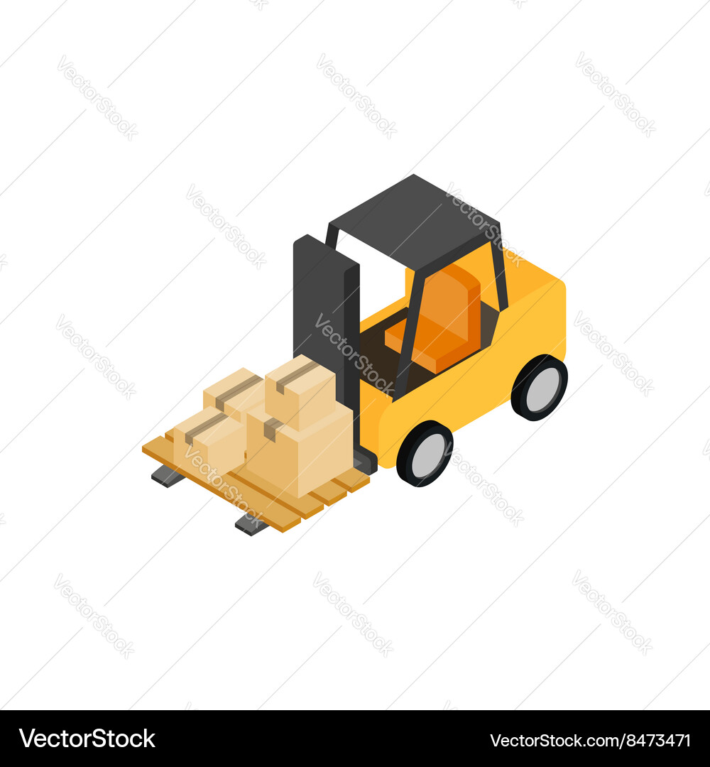 Forklift truck with boxes icon isometric 3d style Vector Image