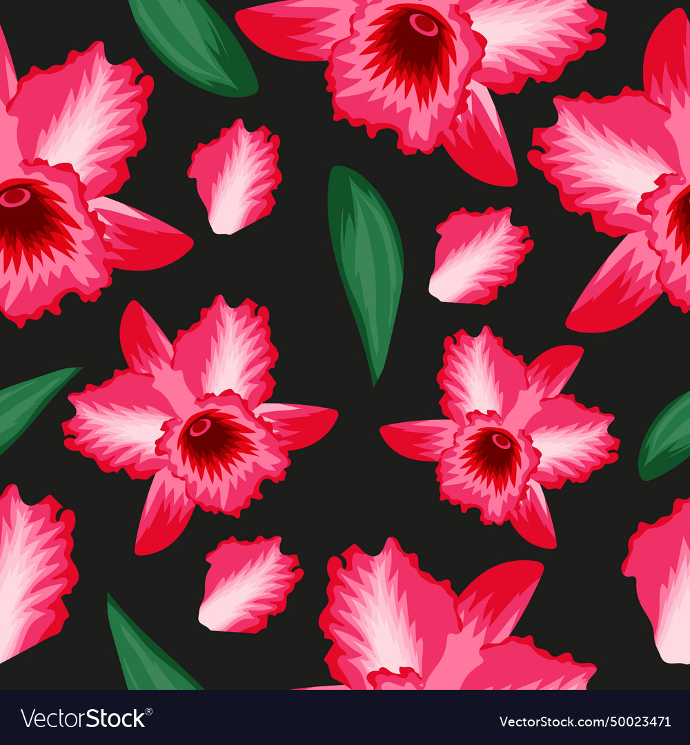 Orchid pattern Royalty Free Vector Image - VectorStock