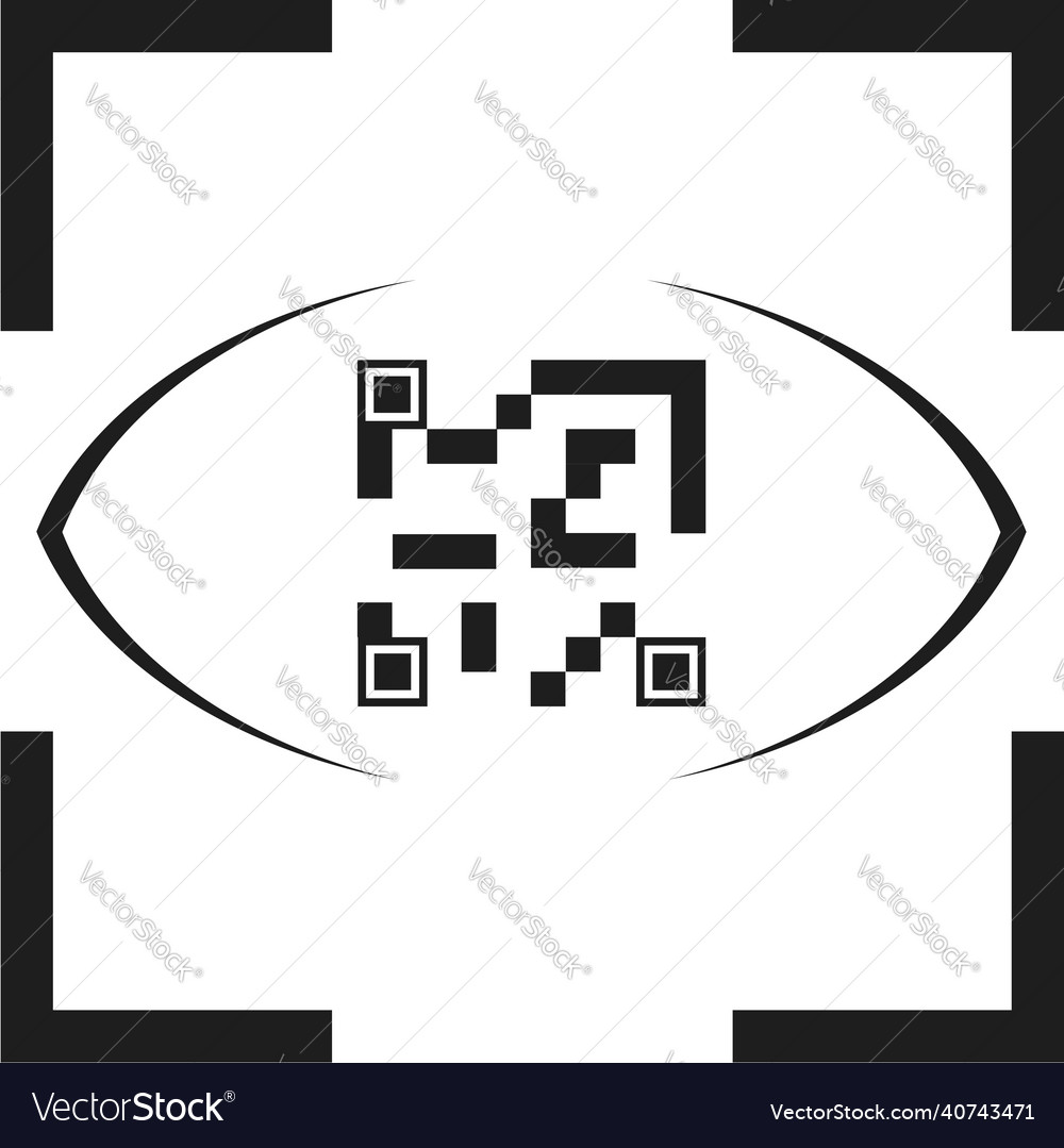 Qr code and eye scanning Royalty Free Vector Image
