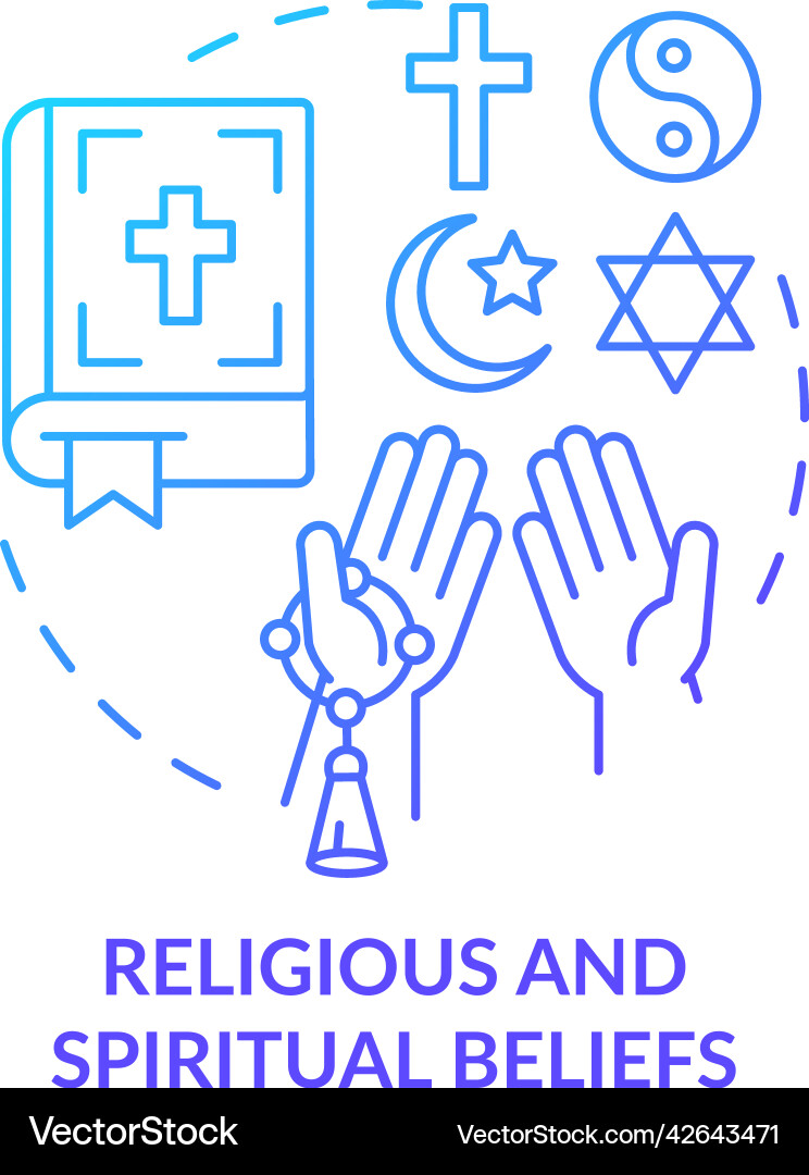 Religious and spiritual beliefs blue gradient Vector Image