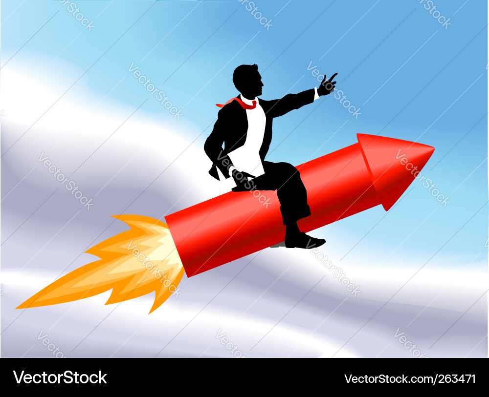 Rocket business man Royalty Free Vector Image - VectorStock