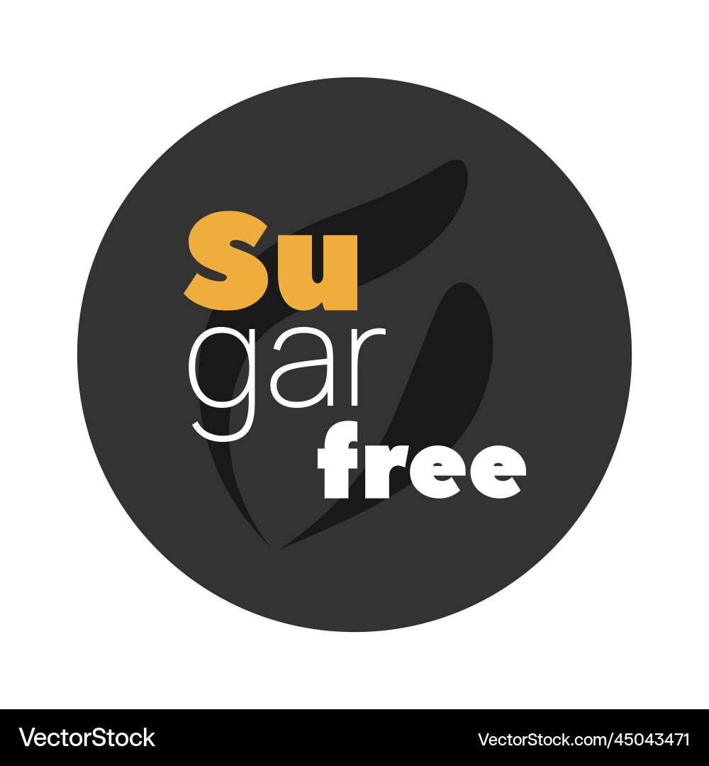 Sugar free icon isolated circle label symbol Vector Image