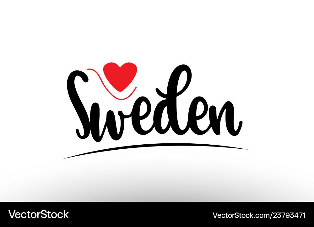 Sweden country text typography logo icon design Vector Image
