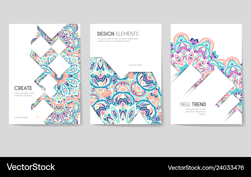 Abstract brochure cards set print art Royalty Free Vector