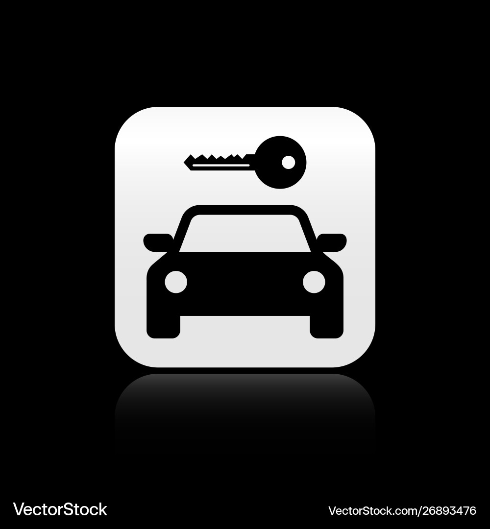 Black car rental icon isolated on background Vector Image