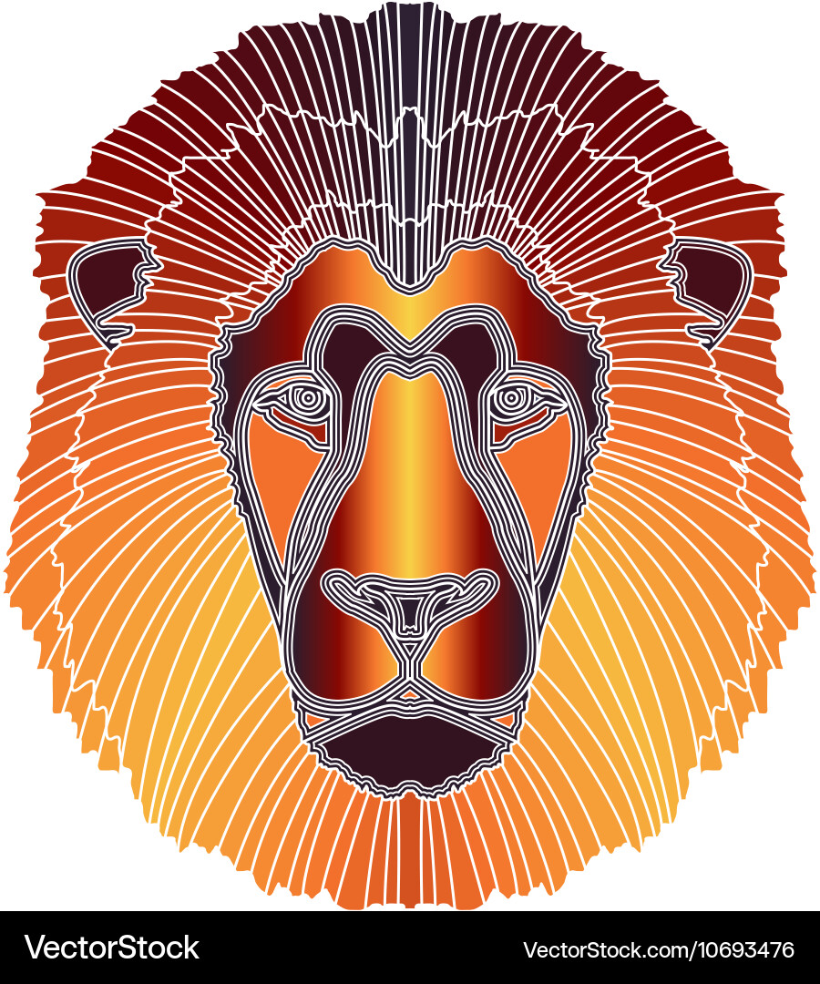 Bright lion portrait zodiac leo sign Royalty Free Vector