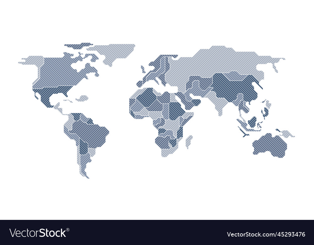 Designed world map countries Royalty Free Vector Image