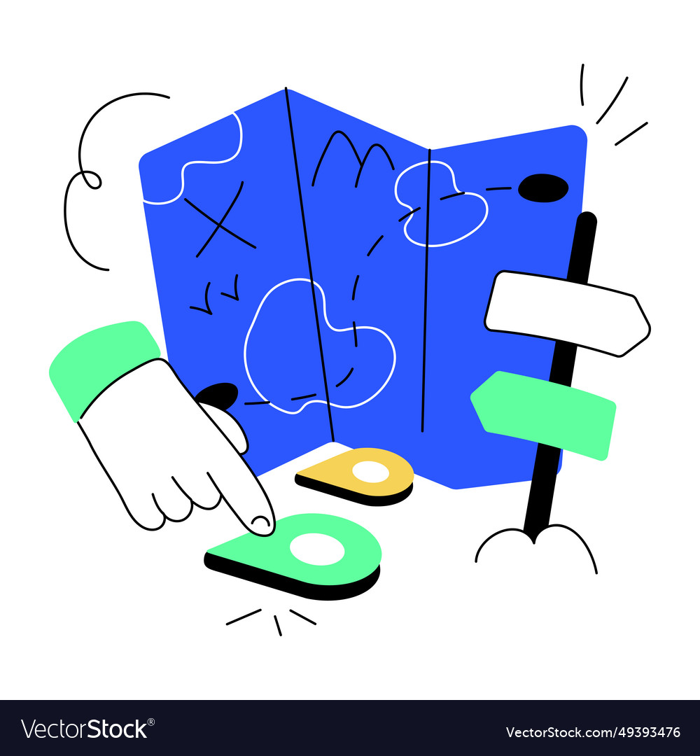 Direction map Royalty Free Vector Image - VectorStock