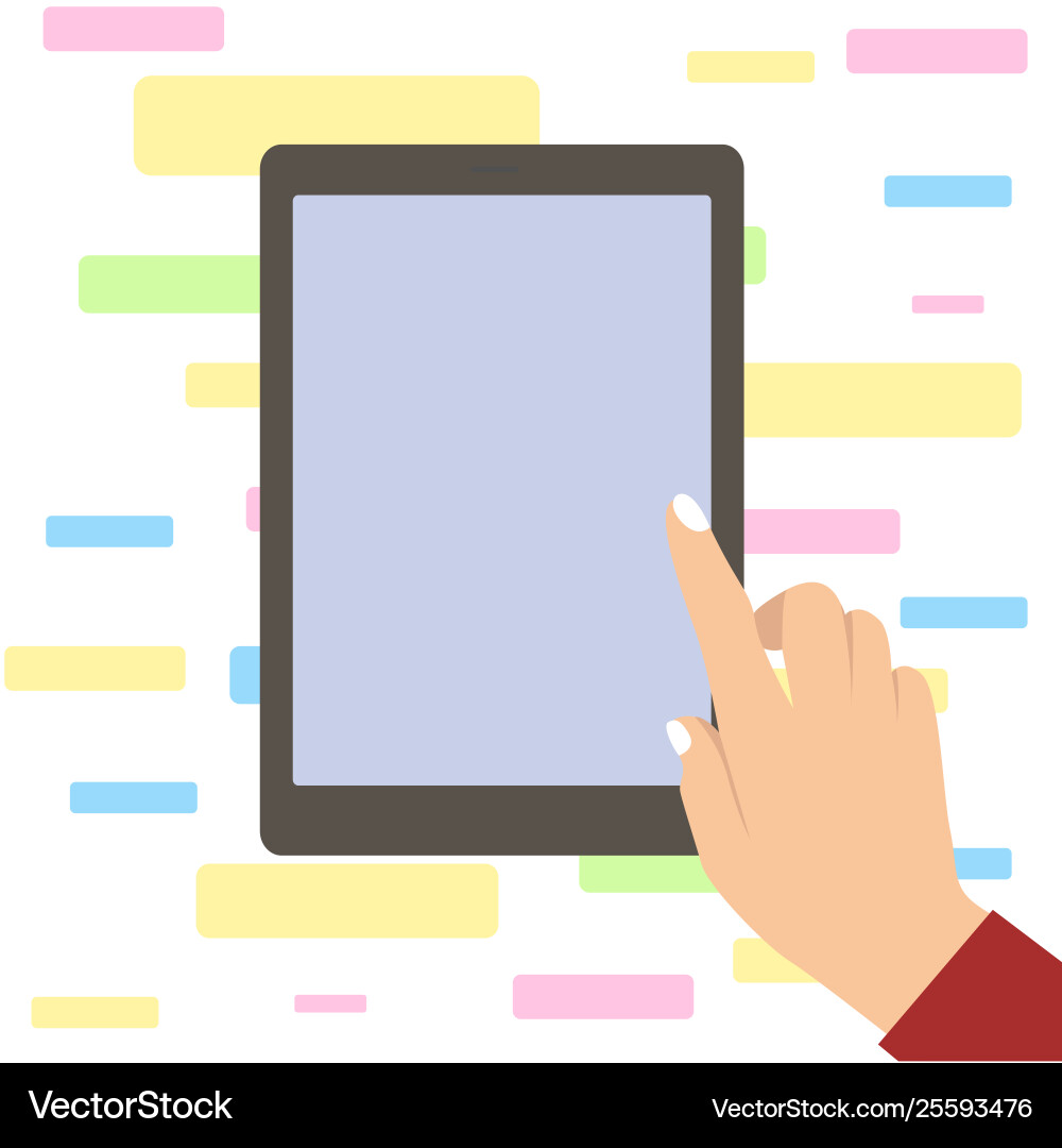 Female hand with white polished nails pointing Vector Image