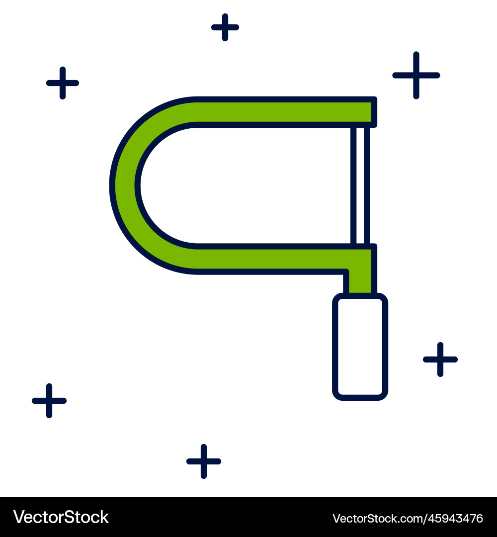 Filled outline hacksaw icon isolated on white Vector Image