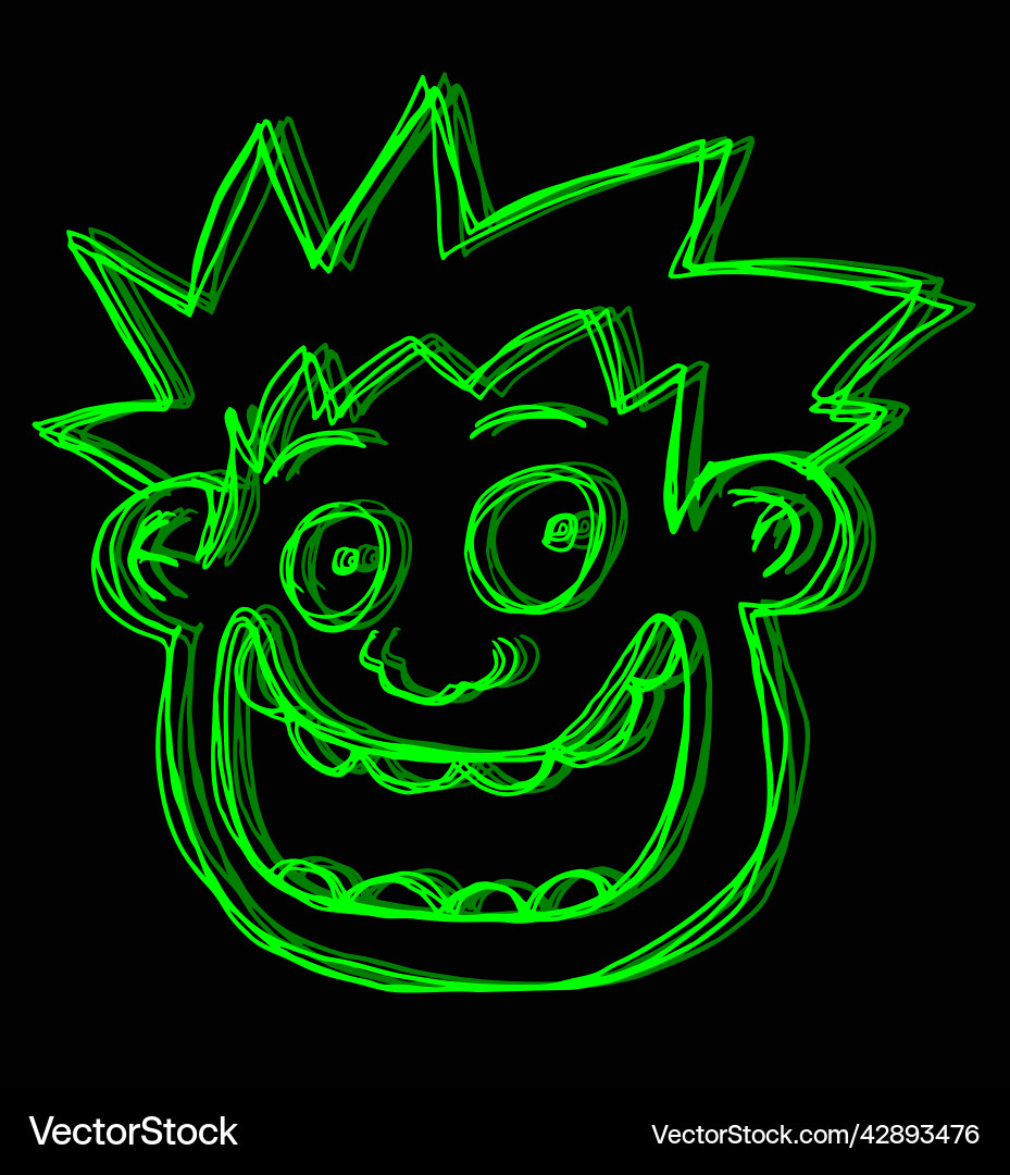 Green face boy Royalty Free Vector Image - VectorStock