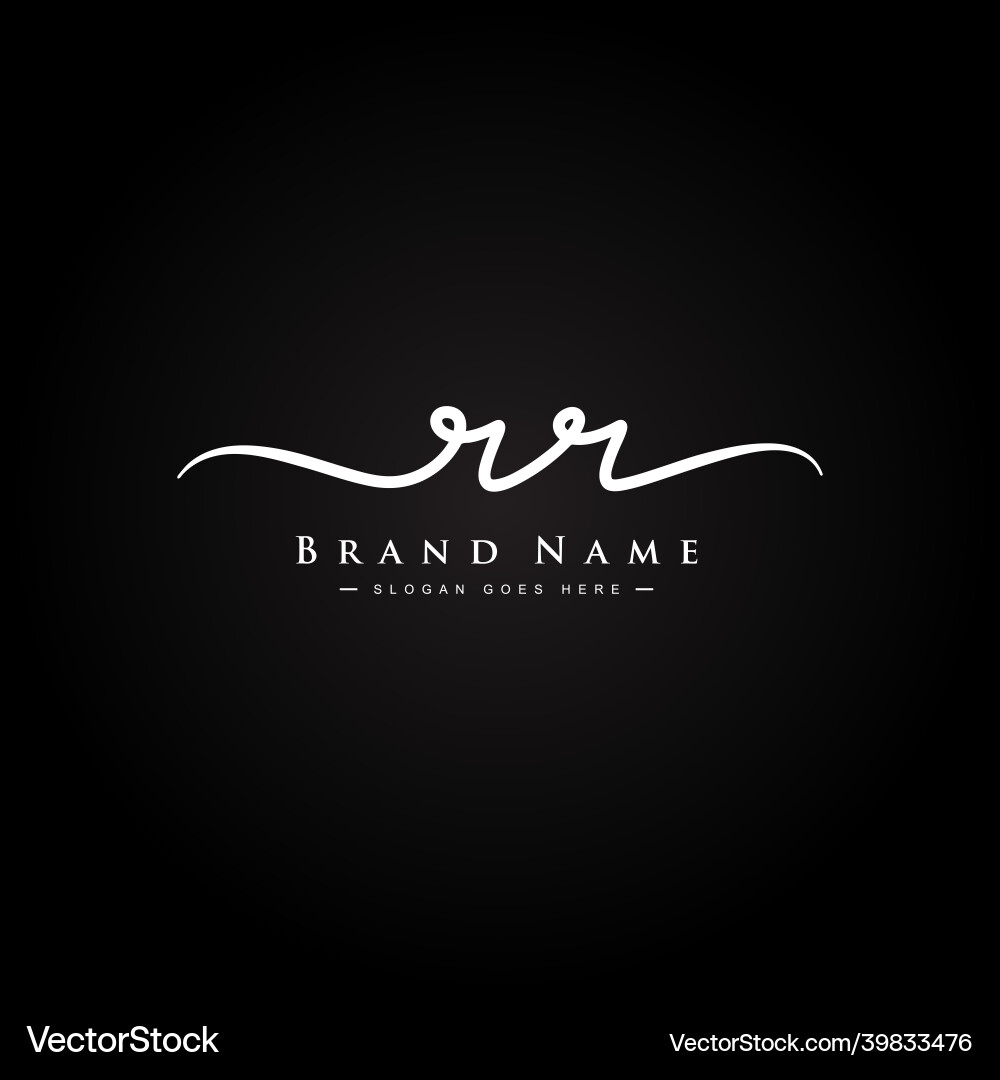 Initial letter rr logo handwritten signature Vector Image