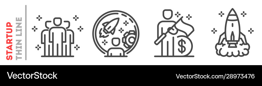 Leadership and strategy planning in company set Vector Image