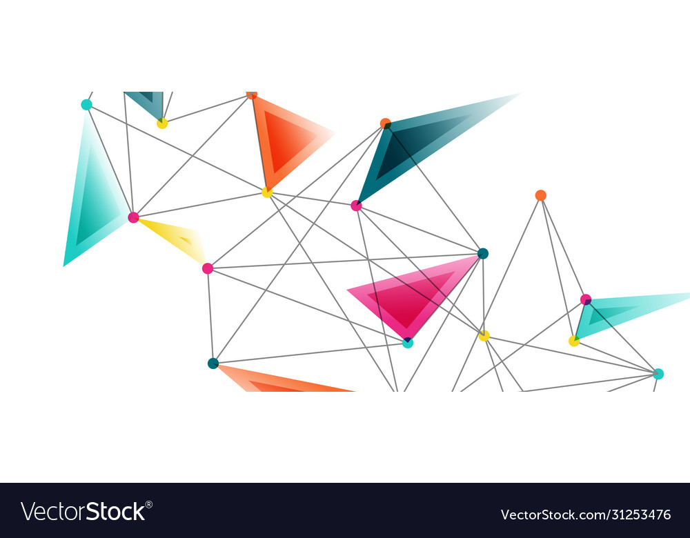 Line points connections triangular technology Vector Image