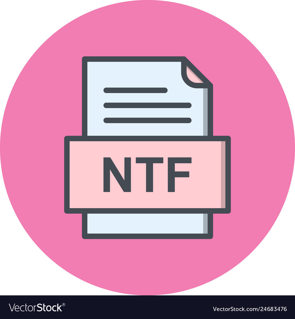Ntf file document icon Royalty Free Vector Image
